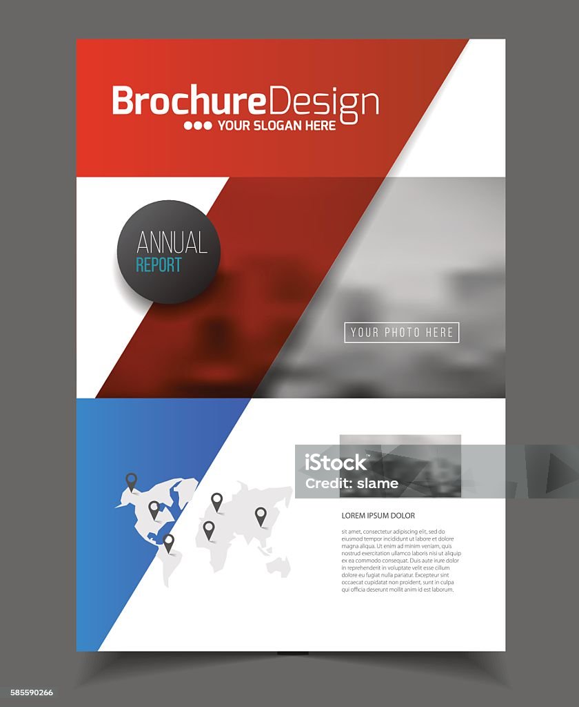 Annual Report Leaflet Brochure Flyer Template A4 Size Design B Stok
