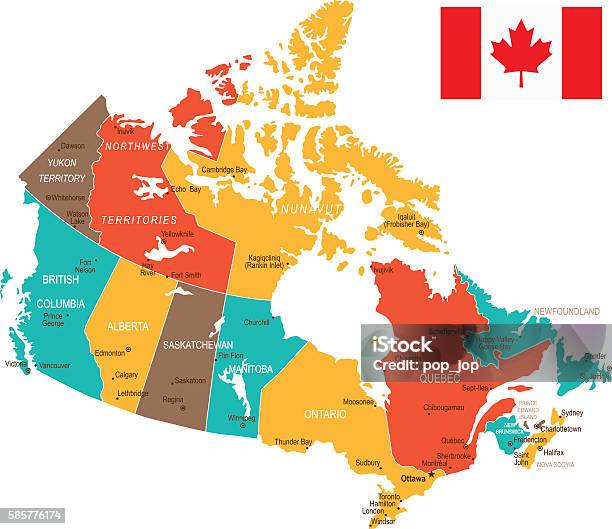 Colored Canada Map Stock Illustration - Download Image Now - Regina ... Colored Canada Map Stock Illustration - Download Image Now - Regina ...
