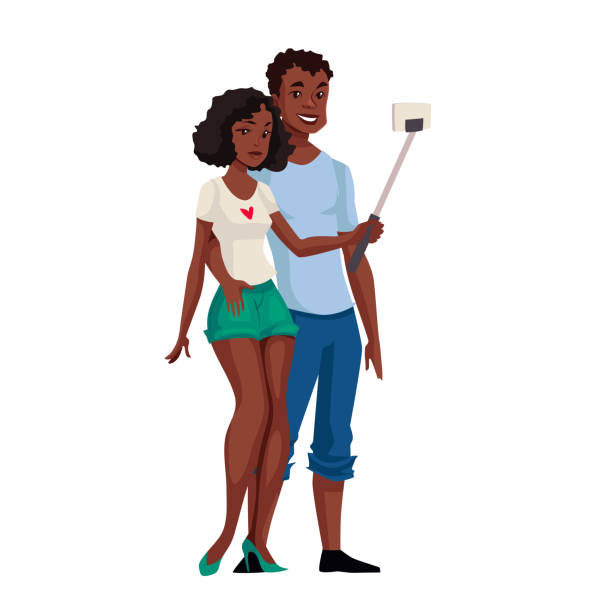 710 Black People Selfie Stock Illustrations Royalty Free Vector
