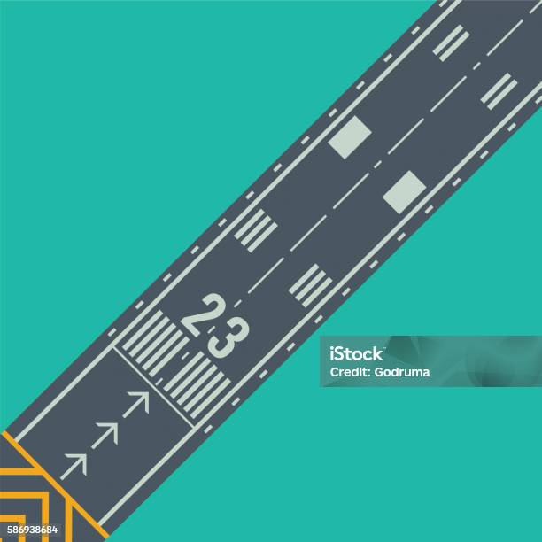 Airport Runway For Taking Off And Landing Aircrafts向量圖形及更多飛機跑道圖片 Istock