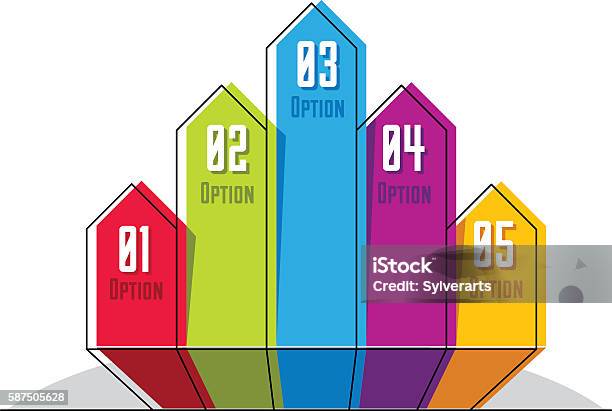 Infographics Element Vector Layout Of Different Color Five Banners向量圖形及