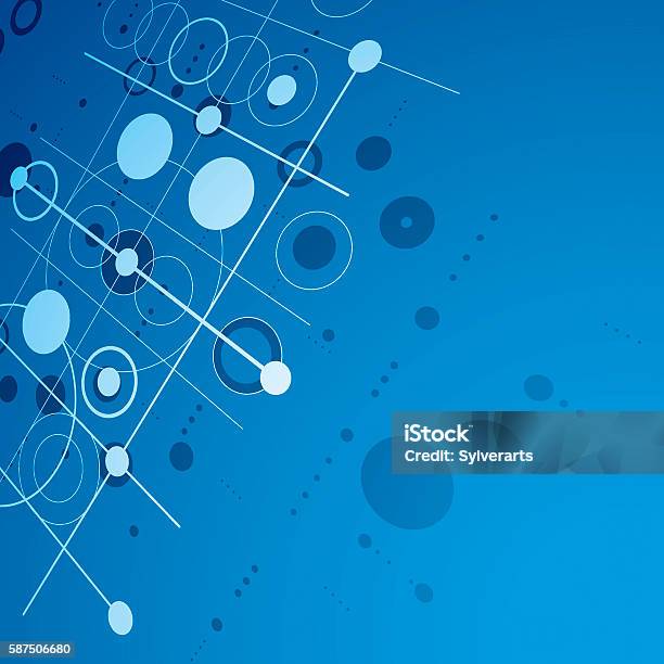 3d Vector Bauhaus Abstract Blue Background Made With Grid向量圖形及更多1960
