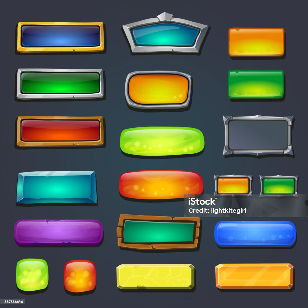 Buttons Set Form Designed Game User Interface Ui Stock Illustration ... Buttons Set Form Designed Game User Interface Ui Stock Illustration ...