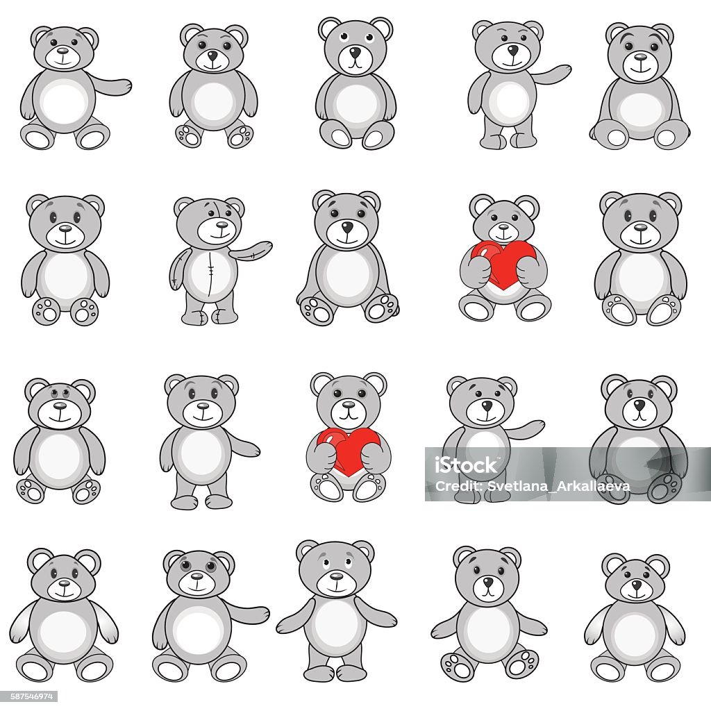 Eps 벡터의 컬렉션 곰 갈색에 대한 스톡 벡터 아트 및 기타 이미지 갈색 다중 색상 단일 객체 Istock