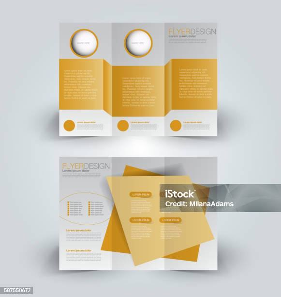 Brochure Mock Up Design Template For Business向量圖形及更多三摺小冊子圖片 三摺小冊子 企業