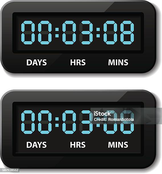 Glowing Digital Counter Countdown Timer Stock Illustration - Download ... Glowing Digital Counter Countdown Timer Stock Illustration - Download ...