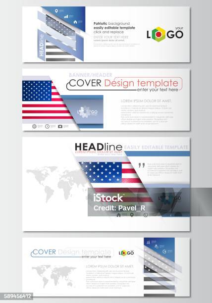 Media Sosial Dan Header Email Diatur Spanduk Modern Templat Bisnis