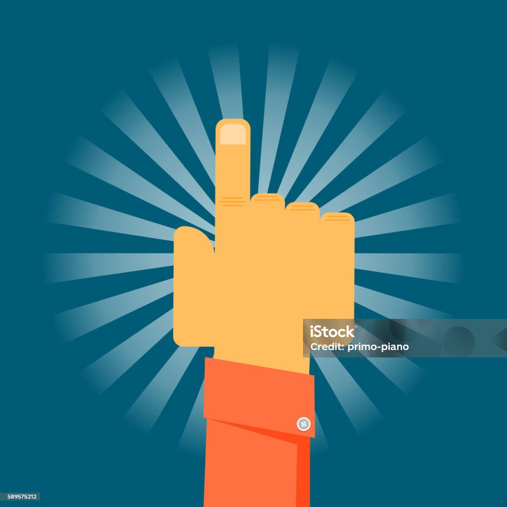 Cartoon With Extended Index Finger Hand Stock Illustration Download