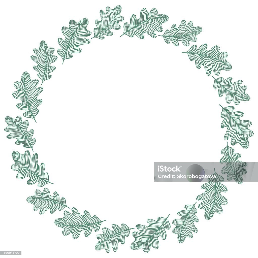 Ilustración de Marco De Círculo Vectorial Corona Hecha De Hojas De ... Ilustración de Marco De Círculo Vectorial Corona Hecha De Hojas De ...