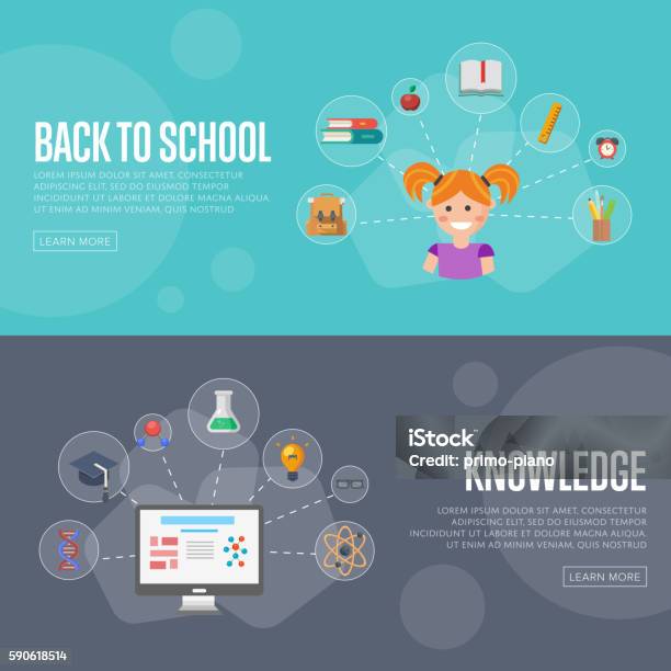 Back To School 컨셉입니다 개인 장식품에 대한 스톡 벡터 아트 및 기타 이미지 개인 장식품 개체 그룹 공란