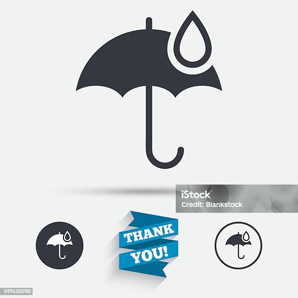 Parapluie Signe Icône Symbole De La Goutte Deau Vecteurs Libres De