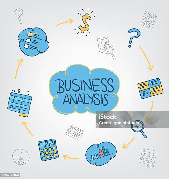 Sketch Presenting The Business Analysis向量圖形及更多分析圖片 分析 創新 合作 Istock