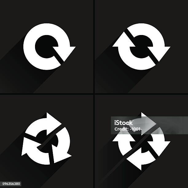 White Arrow Loop Refresh Reload Rotation Icon Stock Illustration