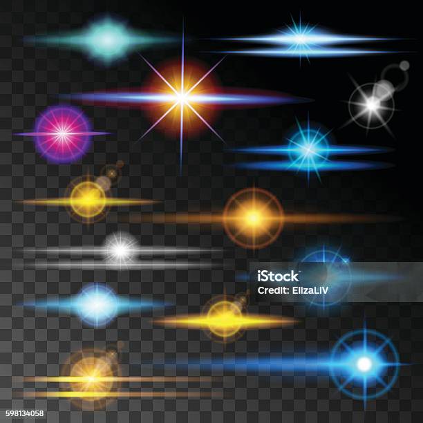 Realistic Reflections Colorful Collection Items Light Effect