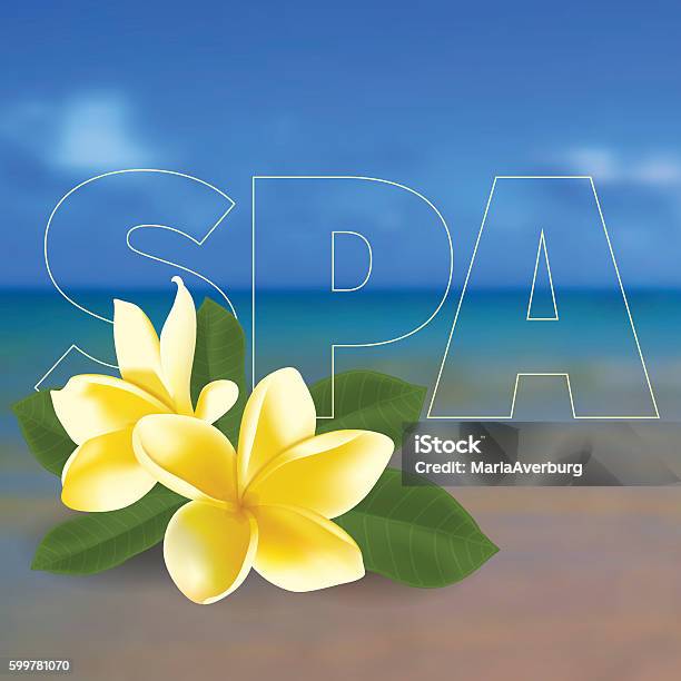 Spa Concept With Blurred Seaside Background And Realistic Vector