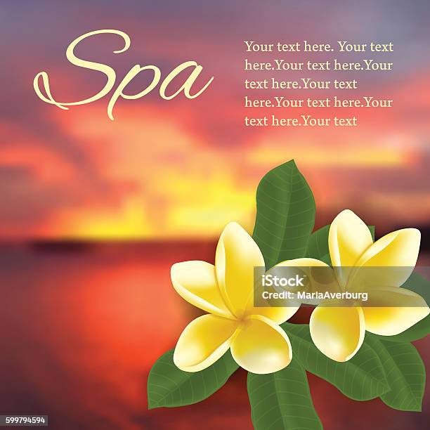 Spa Concept With Blurred Seaside Background And Realistic Vector