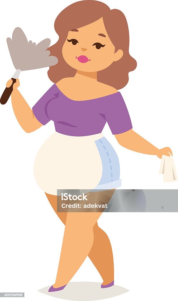 Fat Girl Vector Illustration Character Stock Illustration Download