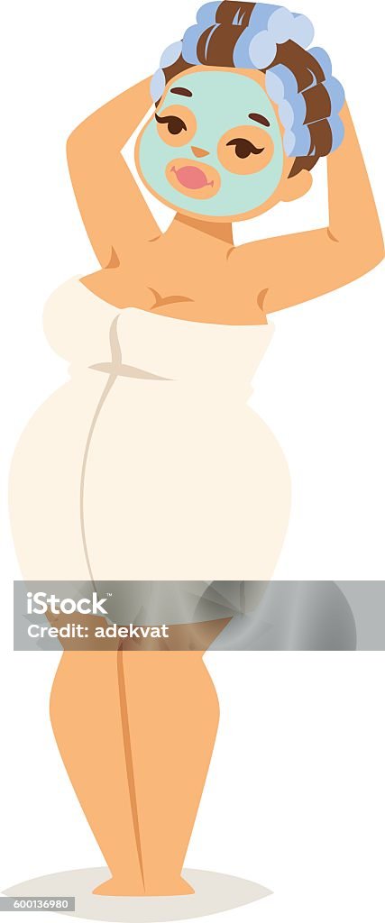 Fat Girl Vector Illustration Character Stock Illustration Download