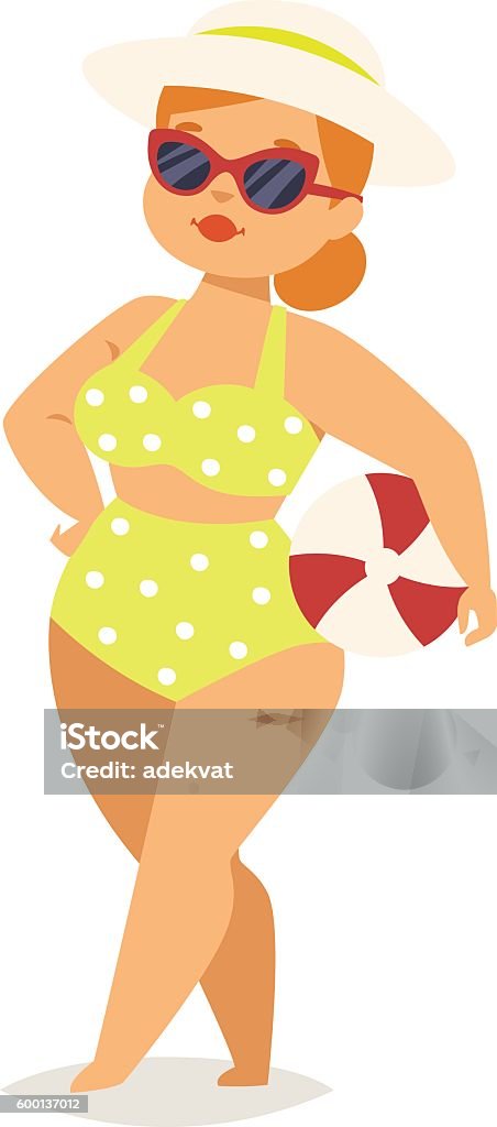 Fat Girl Vector Illustration Character Stock Illustration Download
