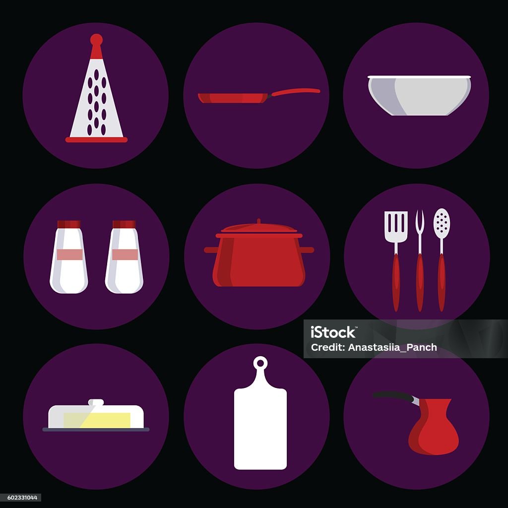 Ilustración de Iconos De Objetos Y Accesorios De Cocina Conjunto De ... Ilustración de Iconos De Objetos Y Accesorios De Cocina Conjunto De ...