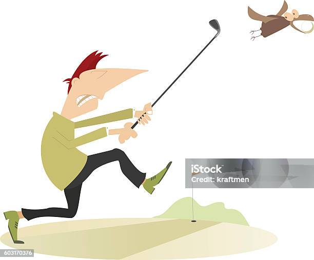 Angry Golfer 골프에 대한 스톡 벡터 아트 및 기타 이미지 골프 골프 선수 유머 Istock