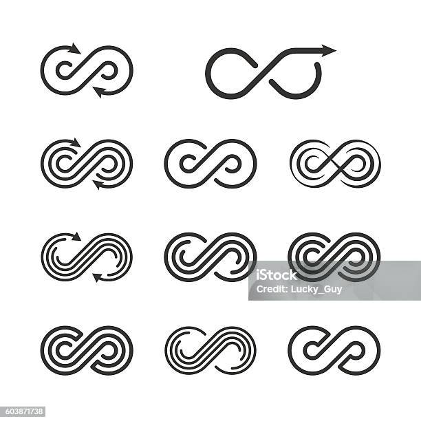 Ilustración De Conjunto De Plantillas De Logotipo De Infinity Colección