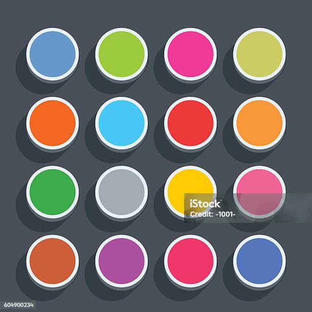 Flat Blank Web Button Round Icon With Shadow Stock Illustration ... Flat Blank Web Button Round Icon With Shadow Stock Illustration ...