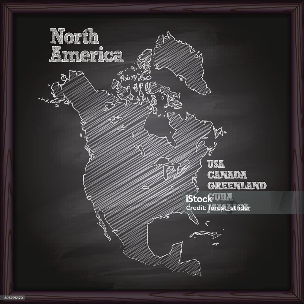 North America Map On Blackboard Stock Illustration - Download Image Now ... North America Map On Blackboard Stock Illustration - Download Image Now ...