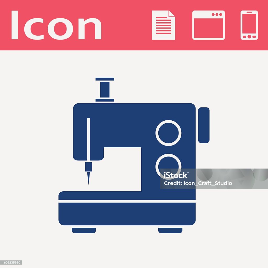 Sewing Machine Vector Icon Stock Illustration Download Image Now