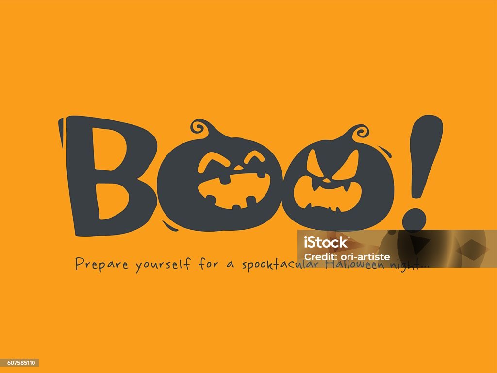 Halloween Message Boo Stock Illustration Download Image Now Copy Space Cute Decoration