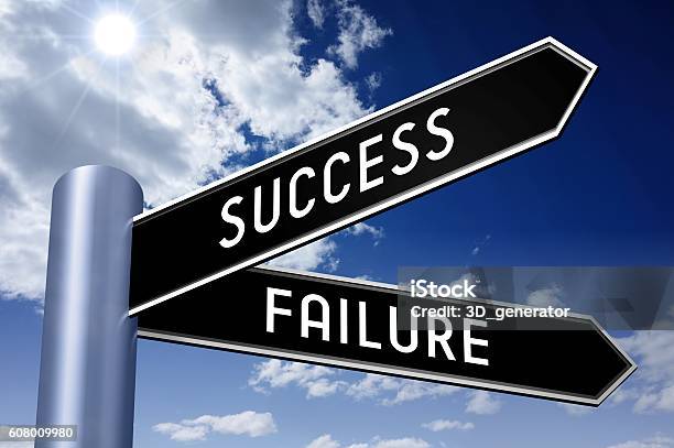Singpost Illustration Two Arrows Success Or Failure Stock Photo ... Singpost Illustration Two Arrows Success Or Failure Stock Photo ...
