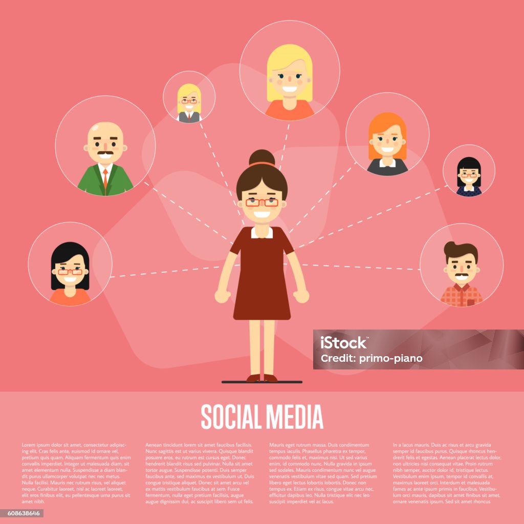 Ilustración De Banner De Redes Sociales Con Personas Conectadas Y Más