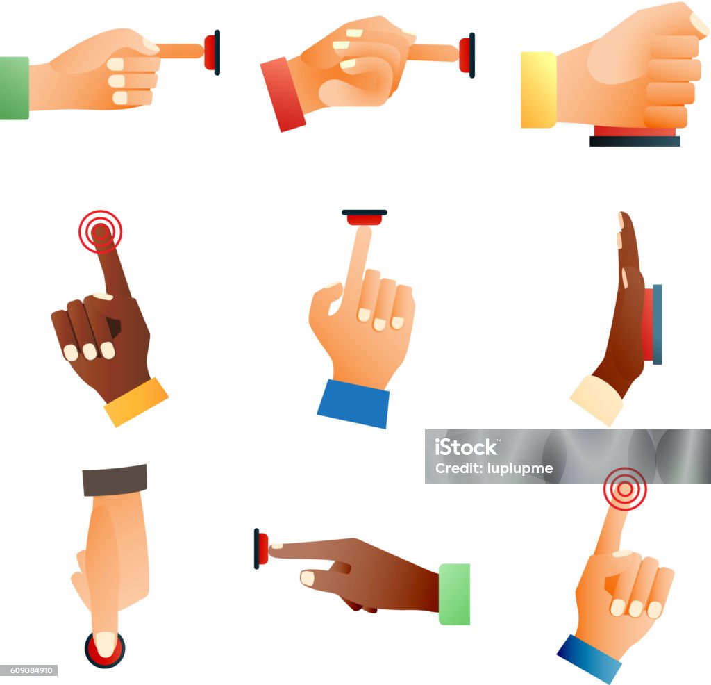 Hands Push Buttons Vector Set Stock Illustration - Download Image Now ... Hands Push Buttons Vector Set Stock Illustration - Download Image Now ...