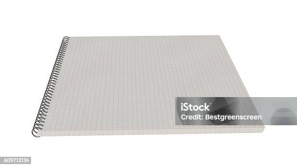 Notebook Terikat Spiral Kosong Dengan Kertas Kuadrat Terisolasi Di Atas