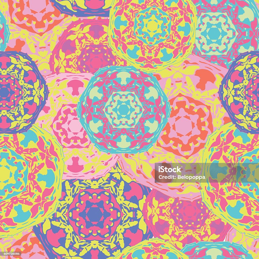 Gipsi Mulus Pola Abstrak Multicolored Bulat Mandalas Latar Belakang