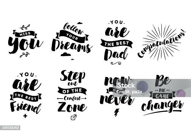 Inspirational Quotes Set向量圖形及更多quotation Text圖片 Quotation Text T
