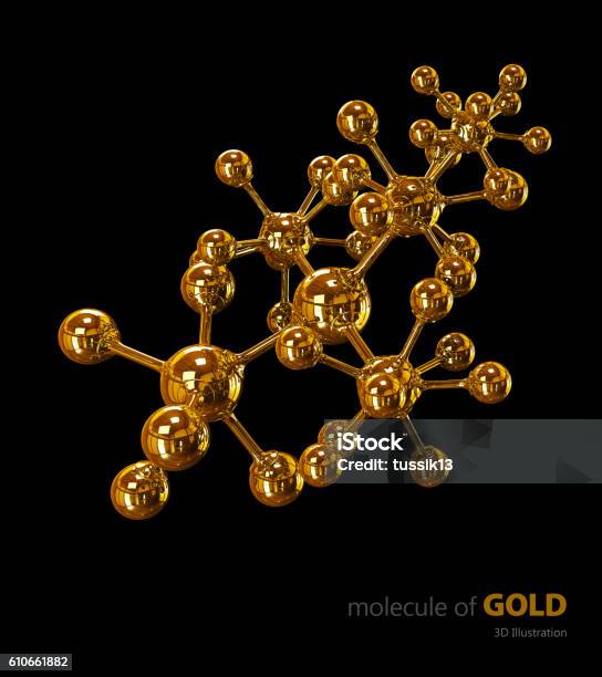 Illustration Gold Molecule Isolated Black Background Stock Photo ... Illustration Gold Molecule Isolated Black Background Stock Photo ...