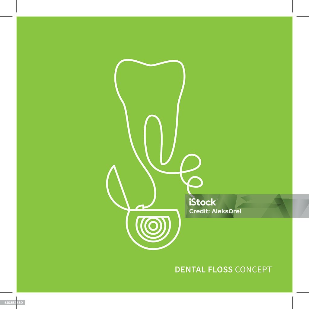 Dental Floss Linear Vector Illustration Stock Illustration Download