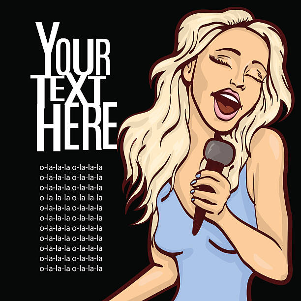 150 Girl Holding Microphone Stock Illustrations Royalty Free Vector