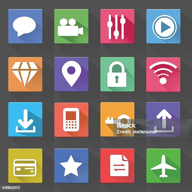 Vecteur Ensemble Dicônes Dapplication Web Design Plat Vecteurs Libres