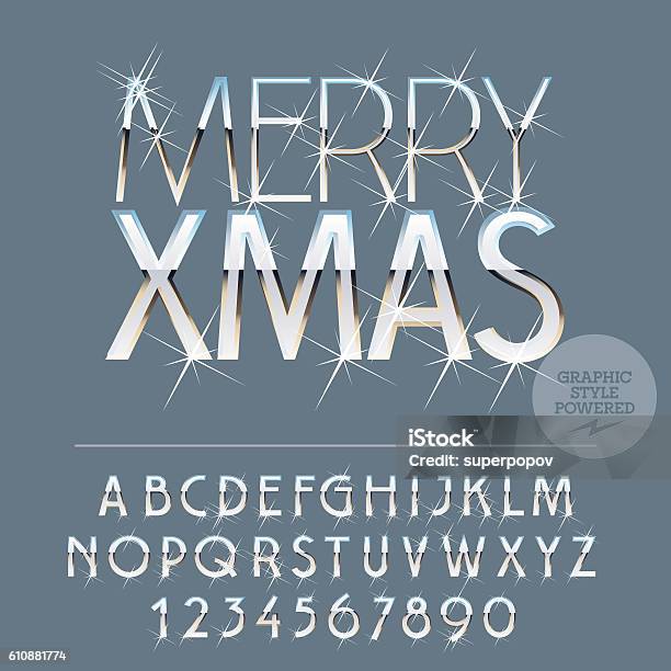 Sparkling Vector Set Of Letters Symbols And Numbers向量圖形及更多字母表圖片 Istock