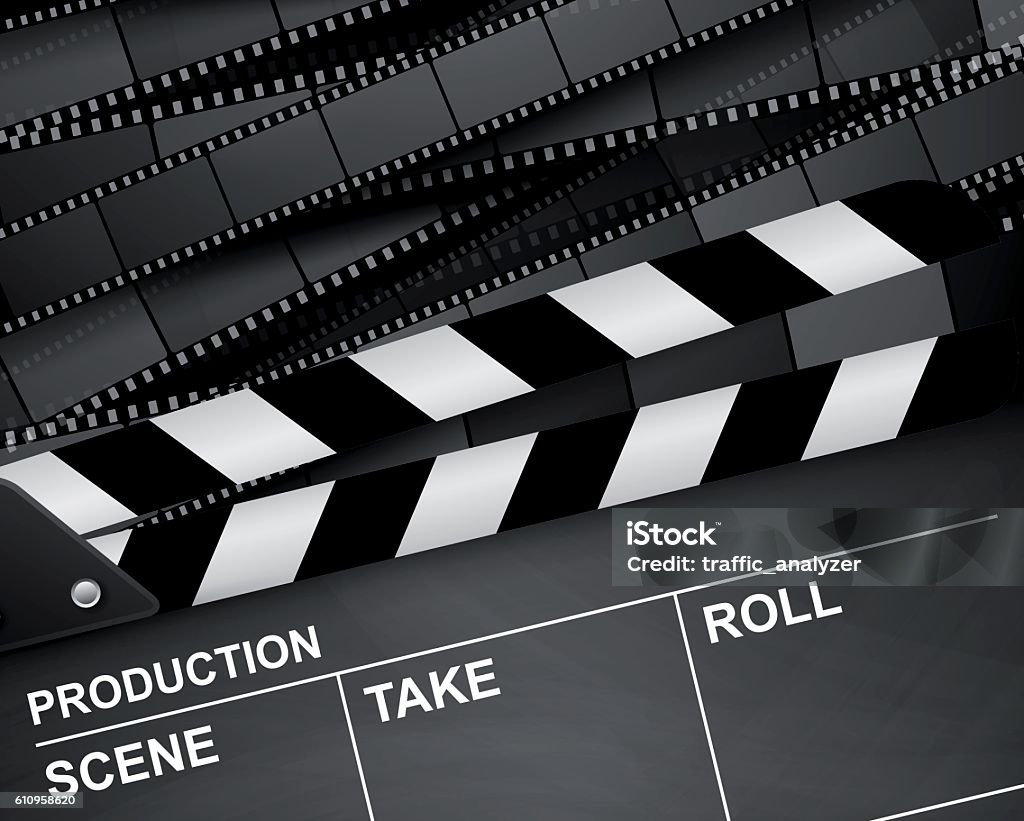 Clapperboard 영화 산업에 대한 스톡 벡터 아트 및 기타 이미지 영화 산업 검은색 공란 Istock