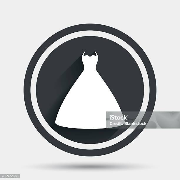 Ikon Tanda Gaun Pengantin Simbol Pengantin Yang Elegan Ilustrasi Stok