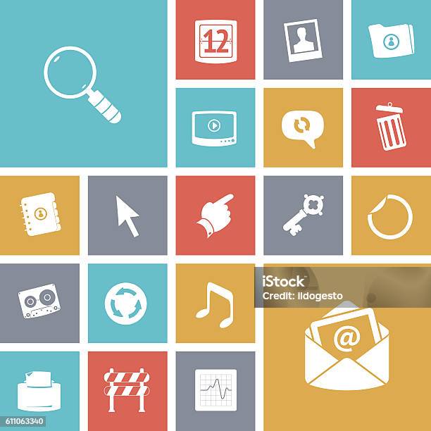 Flat Design Icons For User Interface向量圖形及更多一個人圖片 一個人 人 人手 Istock