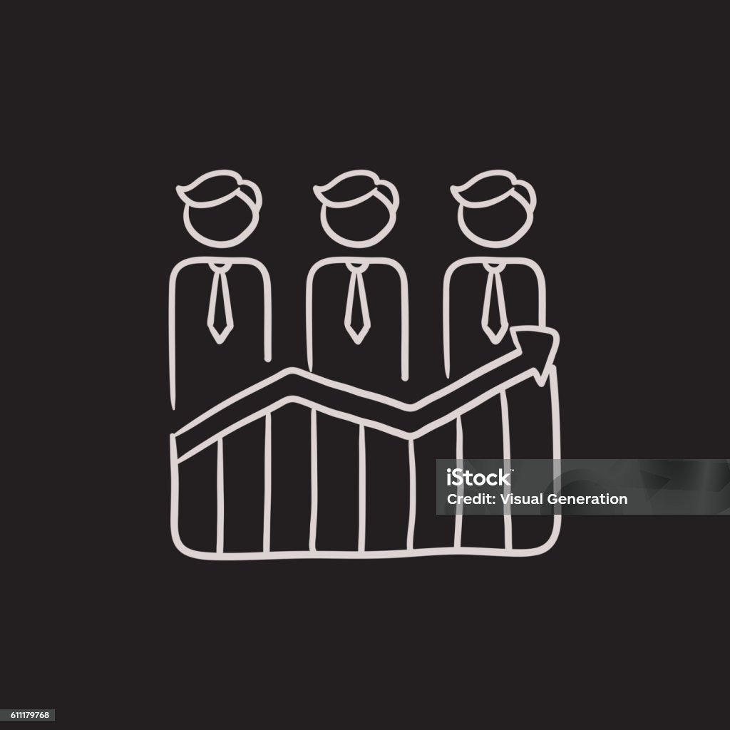 Businessmen Standing On Profit Graph Sketch Icon Stock Illustration ... Businessmen Standing On Profit Graph Sketch Icon Stock Illustration ...