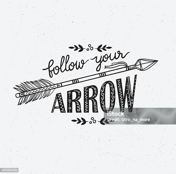 Modèle Boho Avec Lettrage De Citation Inspirant Suivez Votre Flèche