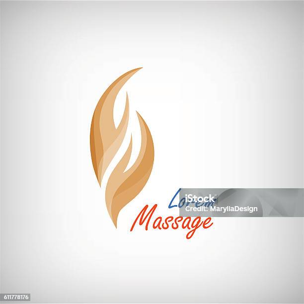 Vector Massage Logo 2 Hands Silhouette Icon Business Concept Stock