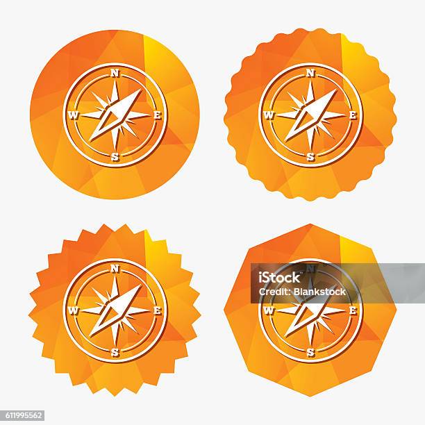 Compass Signe Icône Windrose Symbole De Navigation Vecteurs Libres De