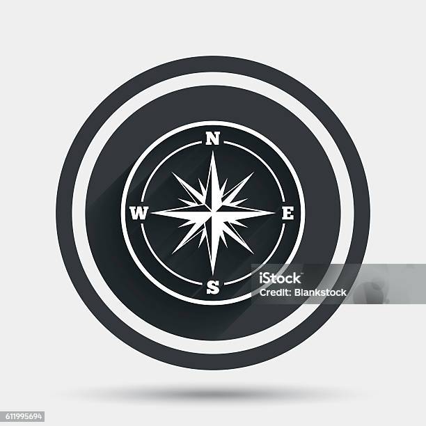 Compass Signe Icône Windrose Symbole De Navigation Vecteurs Libres De