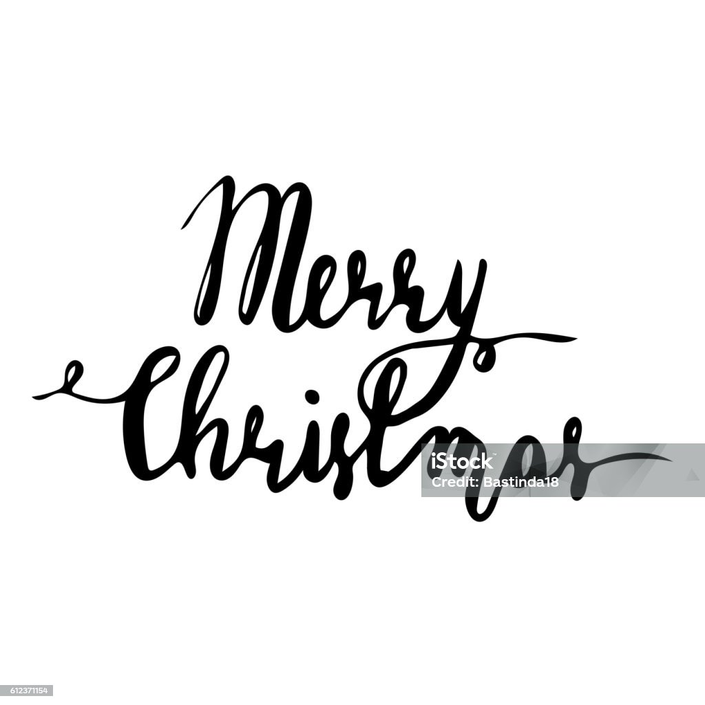 Merry Christmas Hand Lettering Signature Stock Illustration Download